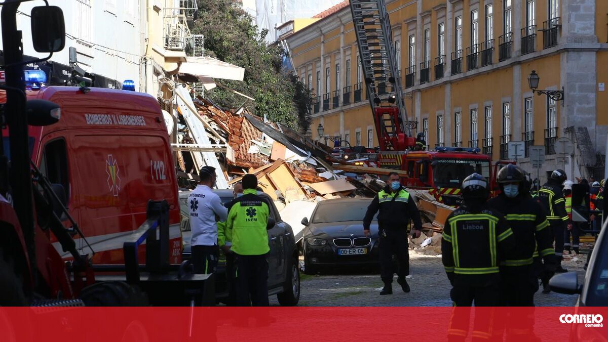 Prédio desaba após explosão no centro de Lisboa. Há cinco feridos e um ...