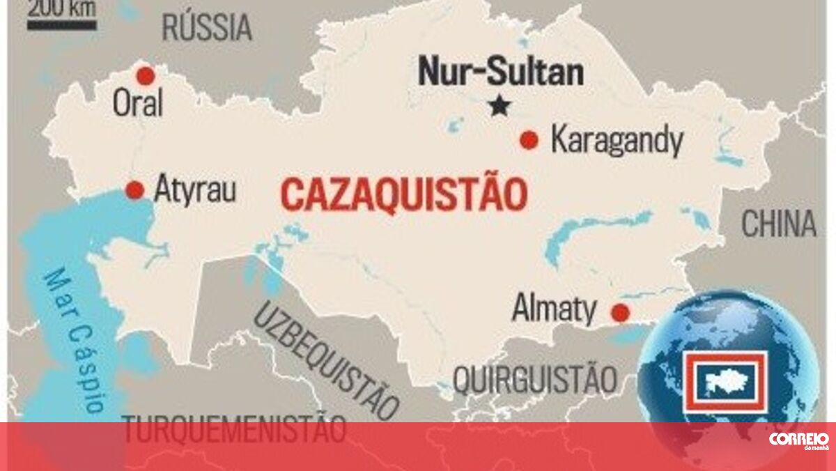 Mapa do Cazaquistão - Infográficos - Correio da Manhã