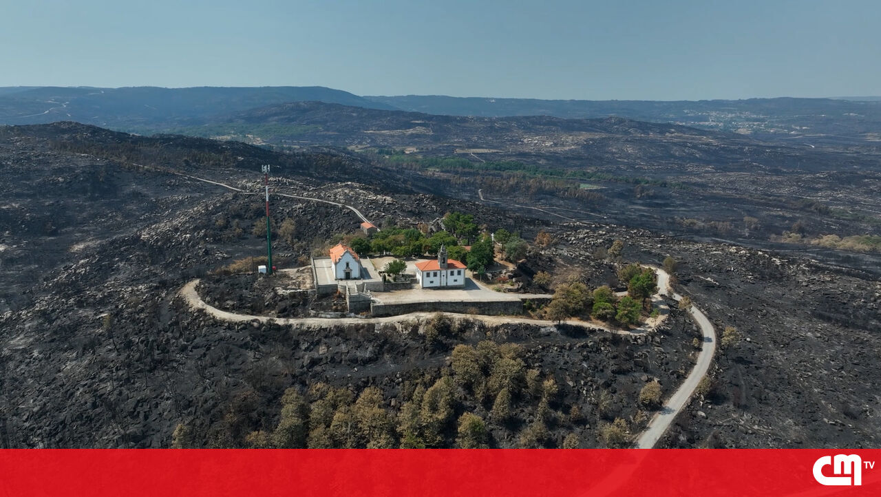Do verde ao negro: Imagens de drone mostram área ardida após incêndio ...