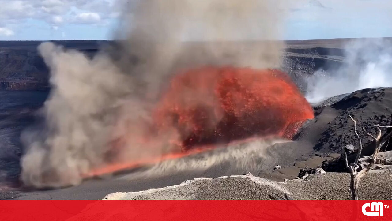 Vulcão Kīlauea no Havai entra em erupção novamente e lança lava no ar ...